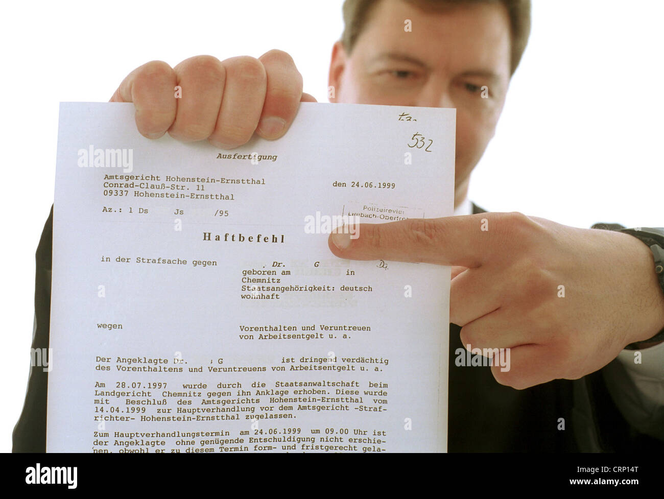 Arrest warrant hi-res stock photography and images - Alamy