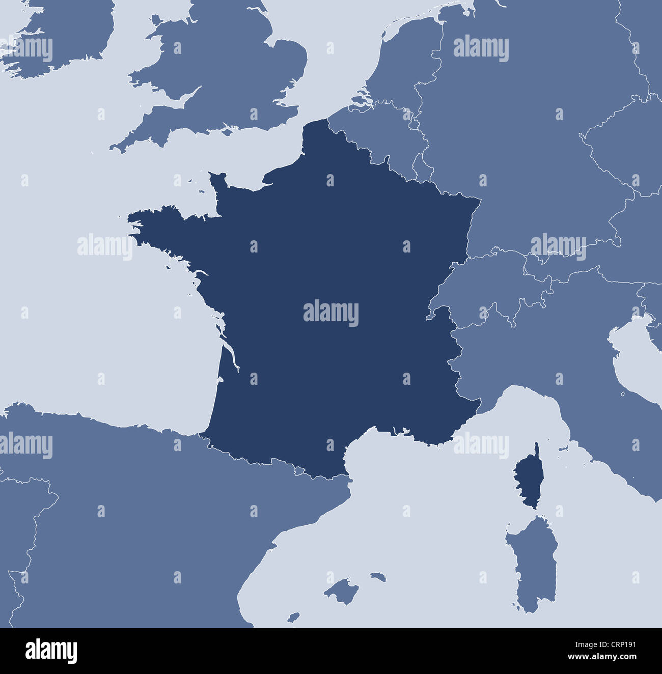 Political map of France with the several regions Stock Photo - Alamy