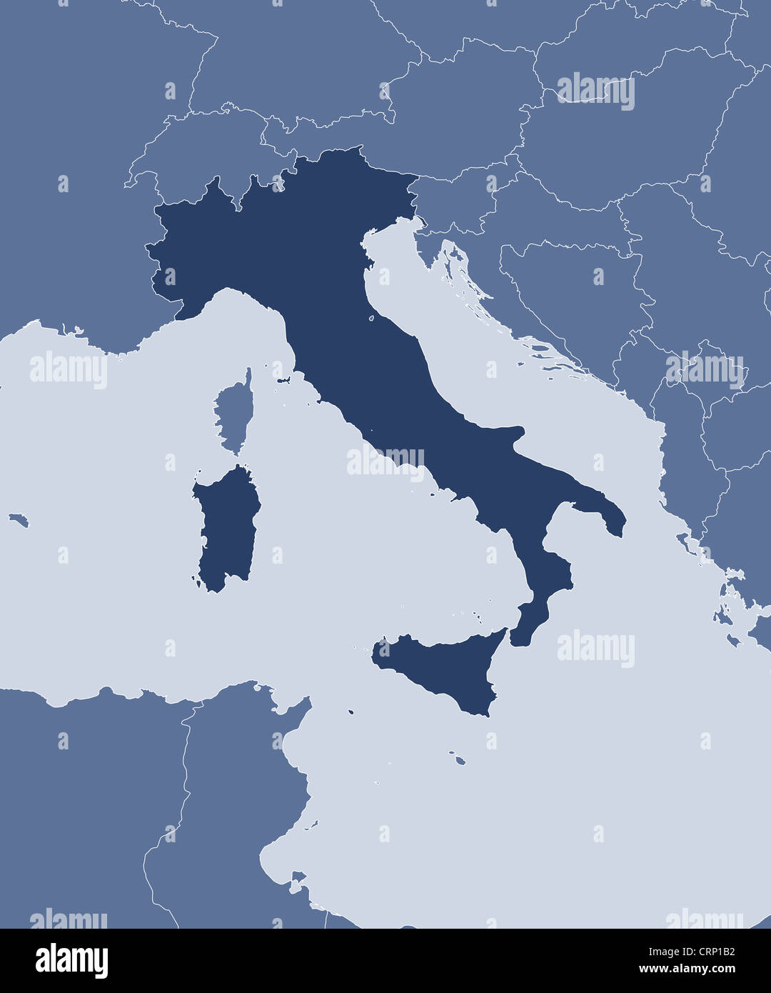 Political map of Italy with the several regions Stock Photo - Alamy