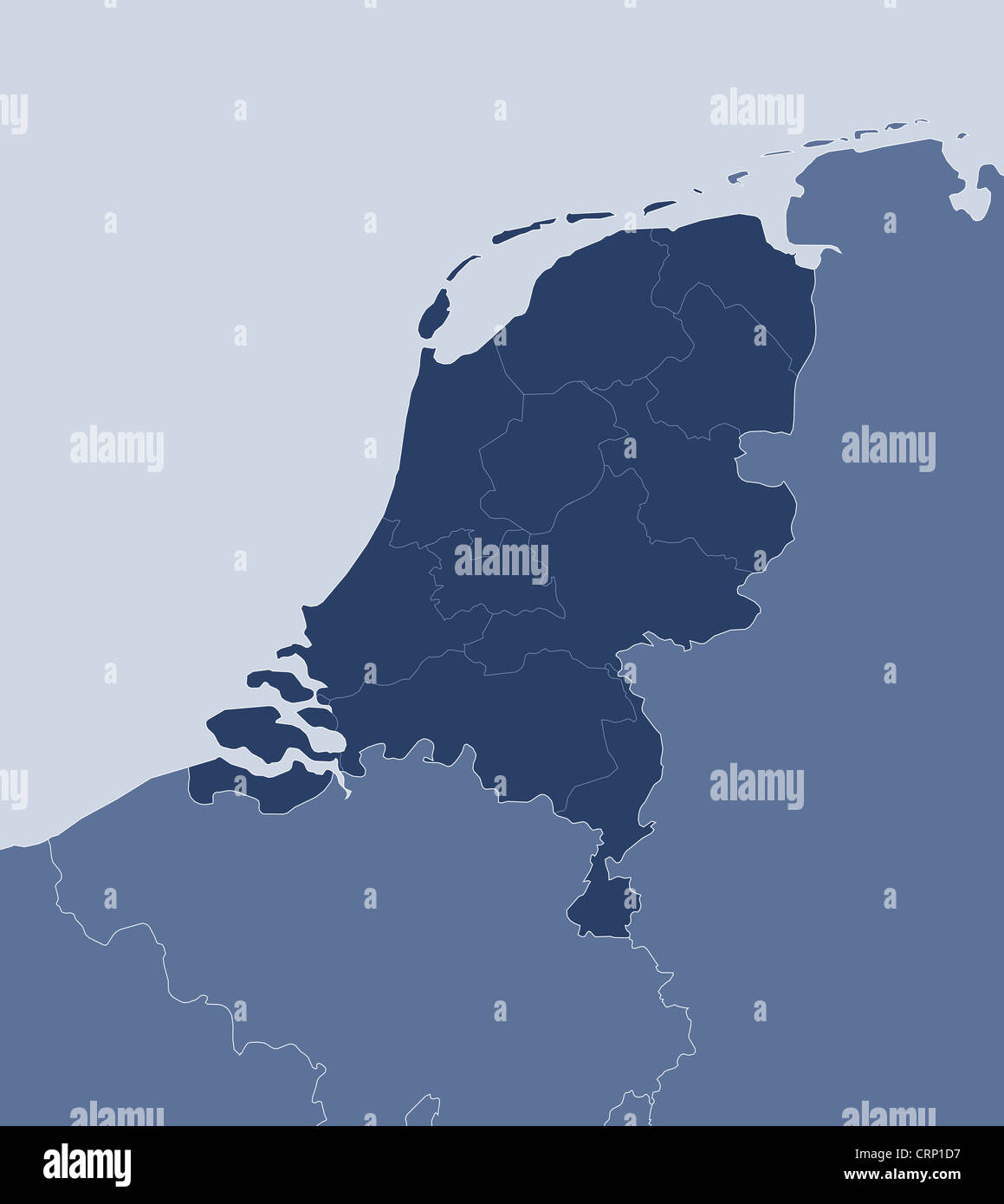 Political map of Netherlands with the several states Stock Photo - Alamy