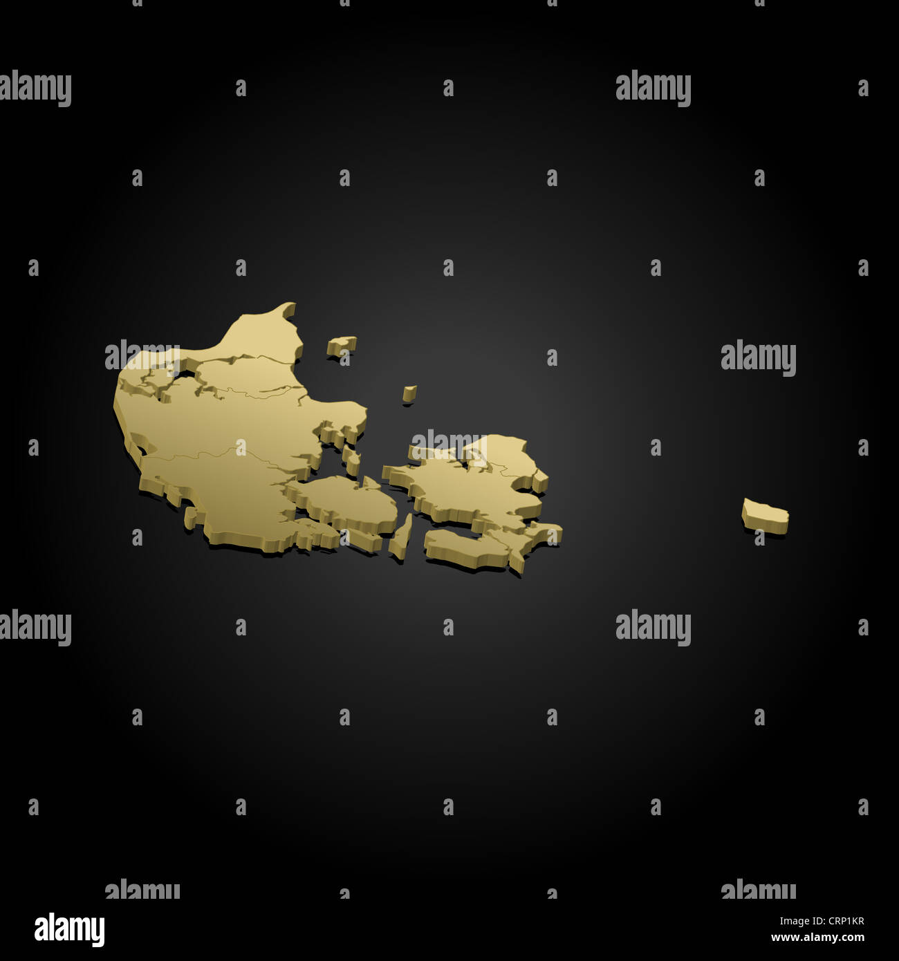 Political map of Danmark with the several regions Stock Photo - Alamy