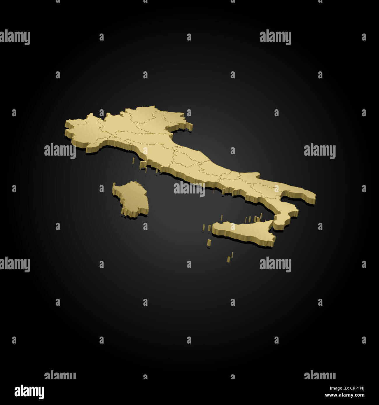 Political map of Italy with the several regions Stock Photo - Alamy