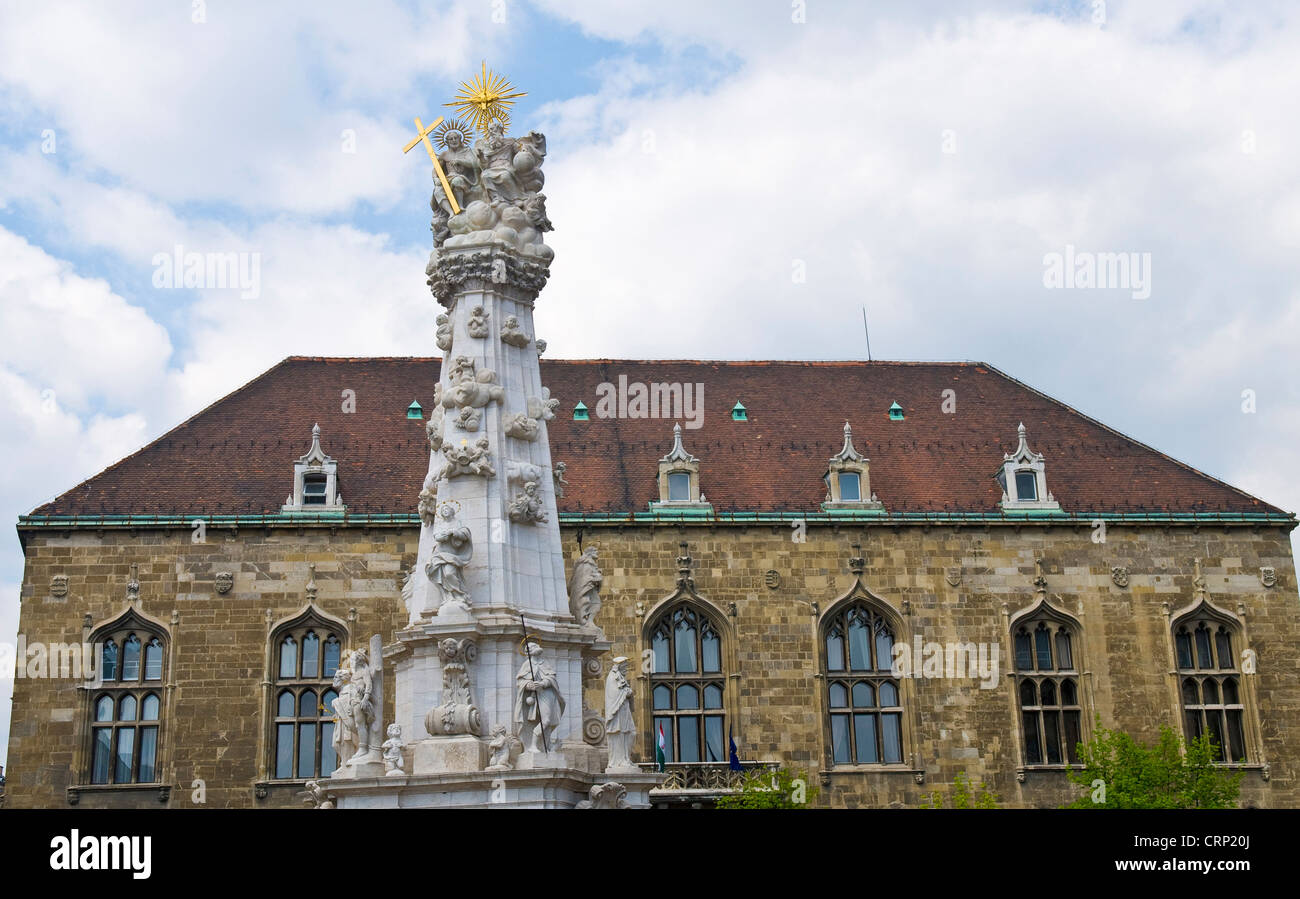 Statue of the Holy Trinity at Buda castle in Budapest Hungary Stock ...