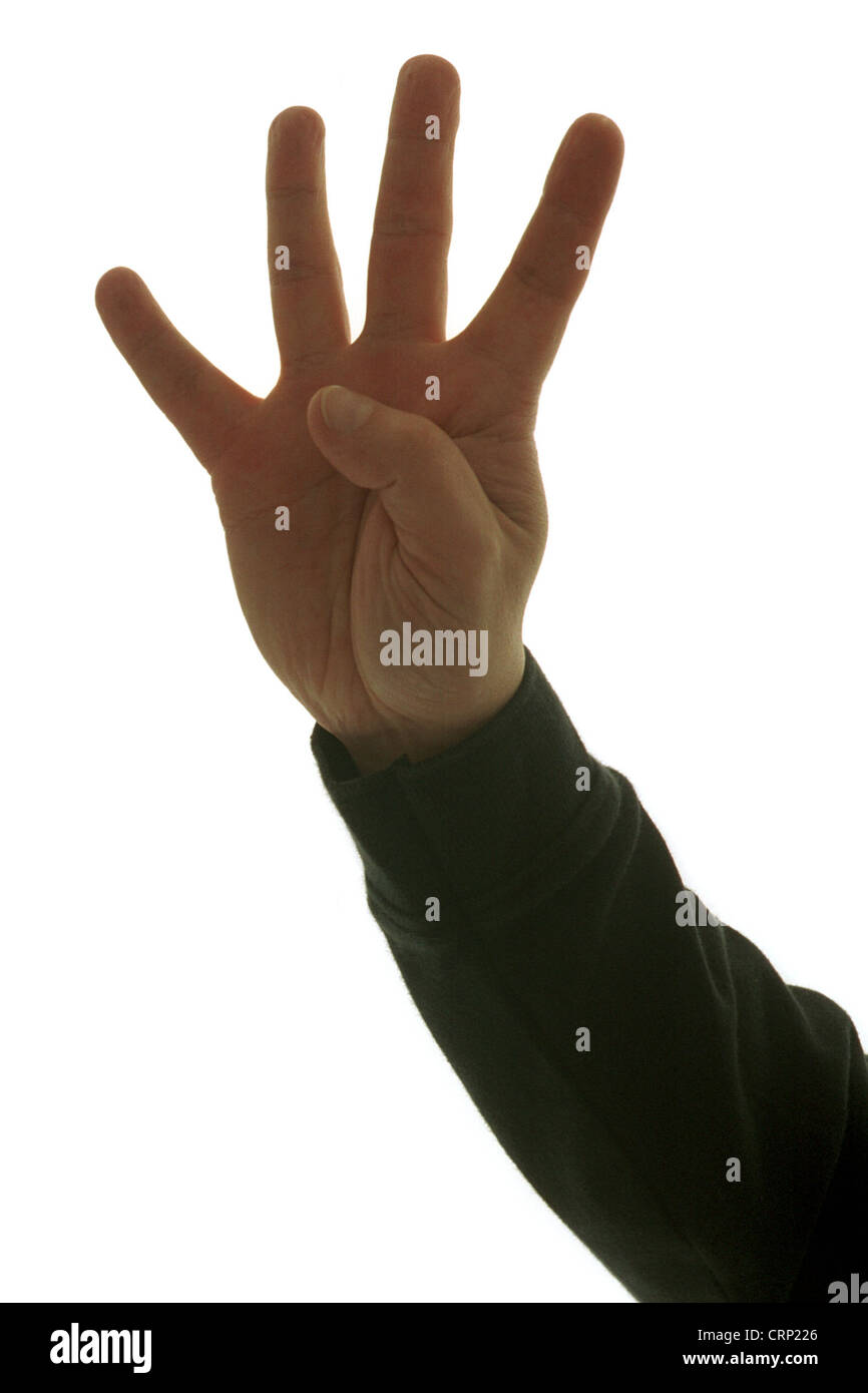 Hands - number four Stock Photo - Alamy