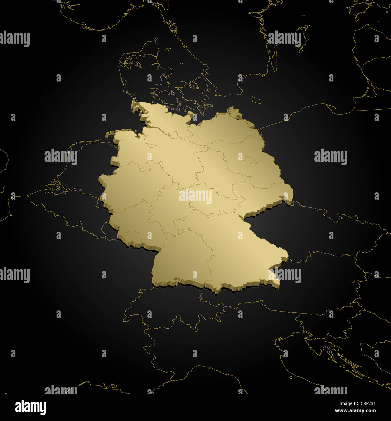 Political map of Germany with the several states Stock Photo - Alamy