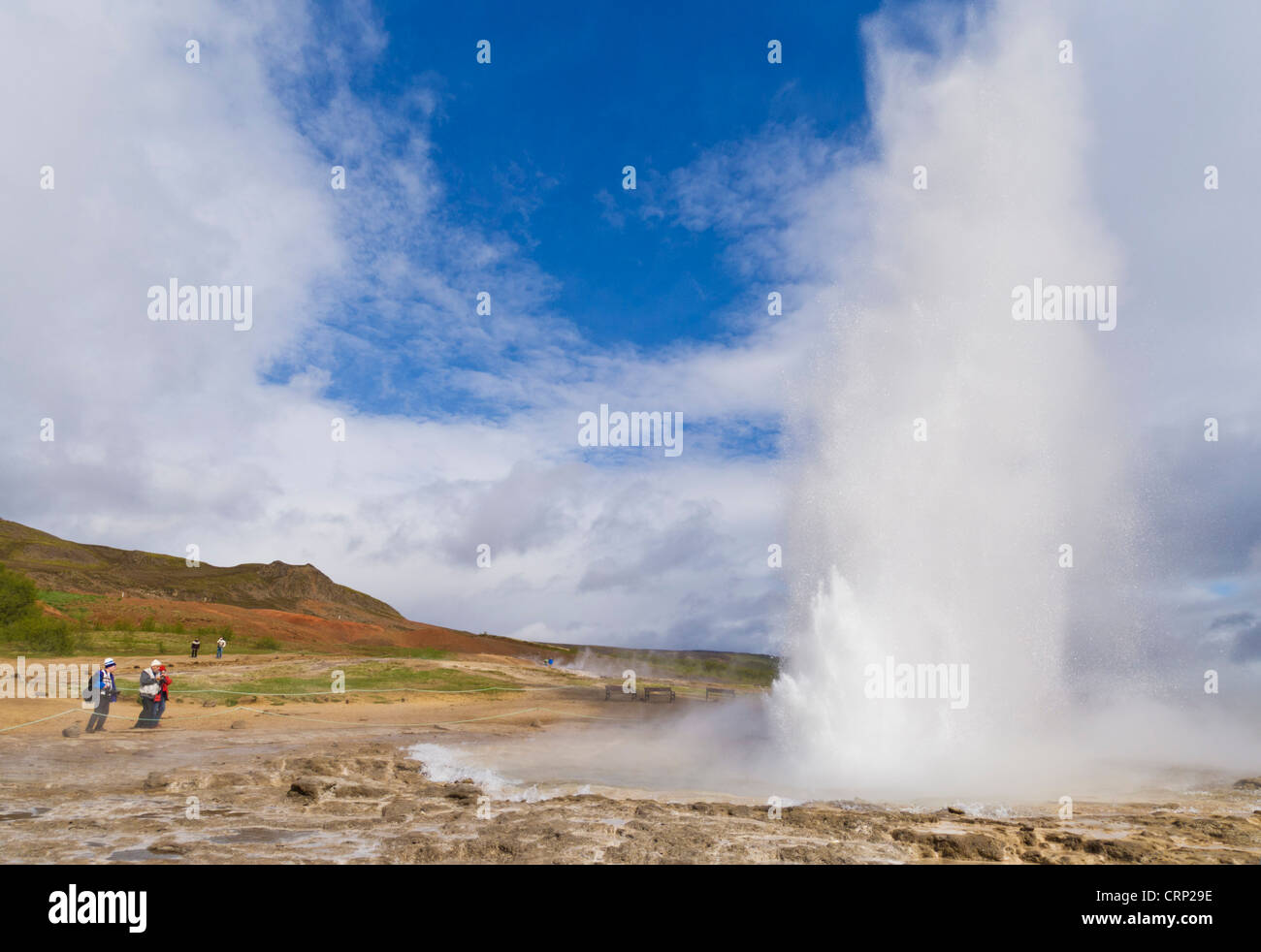 Strokkur Geyser geysur geysir erupting as part of the golden circle ...