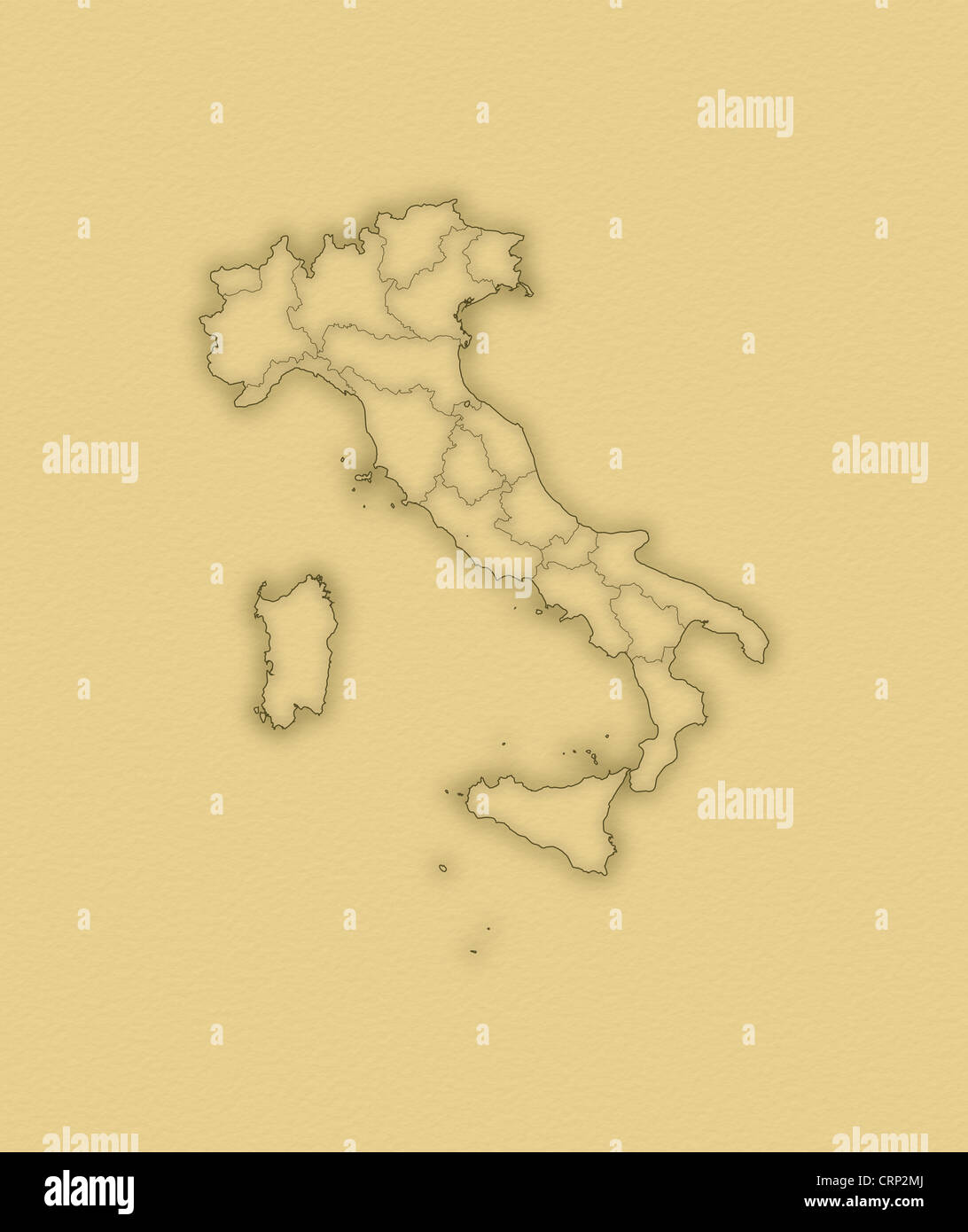 Political map of Italy with the several regions Stock Photo - Alamy