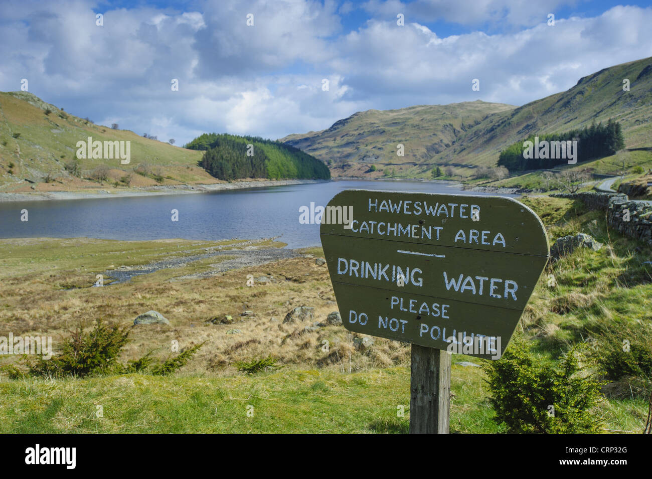 'Haweswater Catchment Area, Drinking Water, Please Do Not Pollute' sign ...