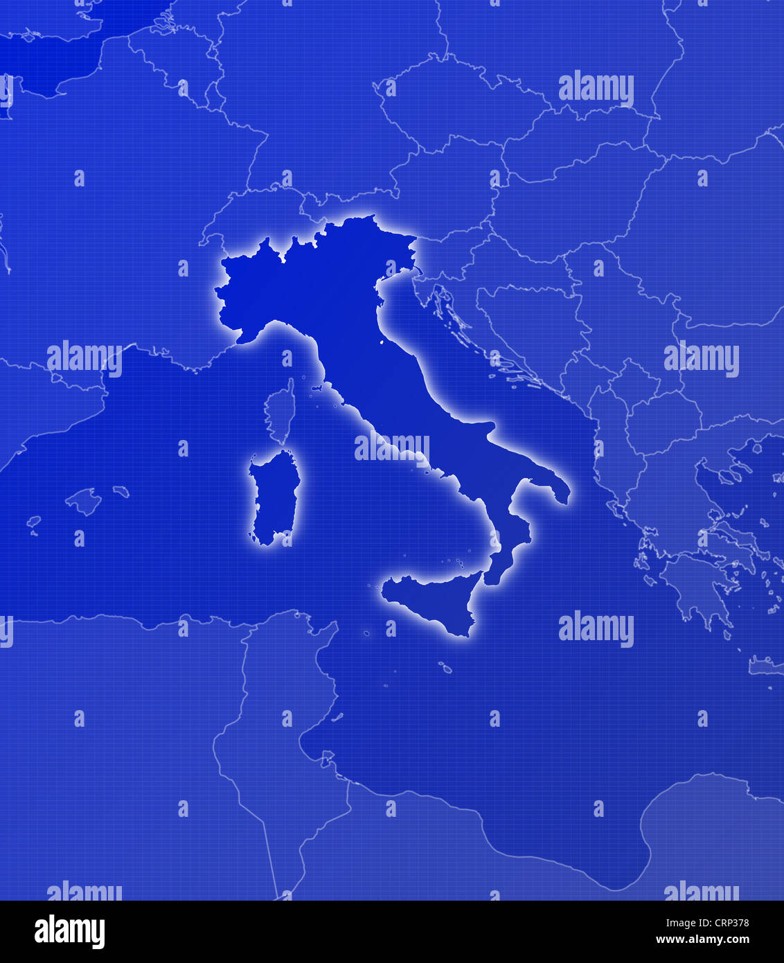 Political map of Italy with the several regions Stock Photo - Alamy