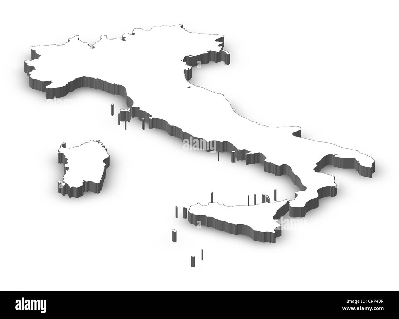 Political map of Italy with the several regions Stock Photo - Alamy