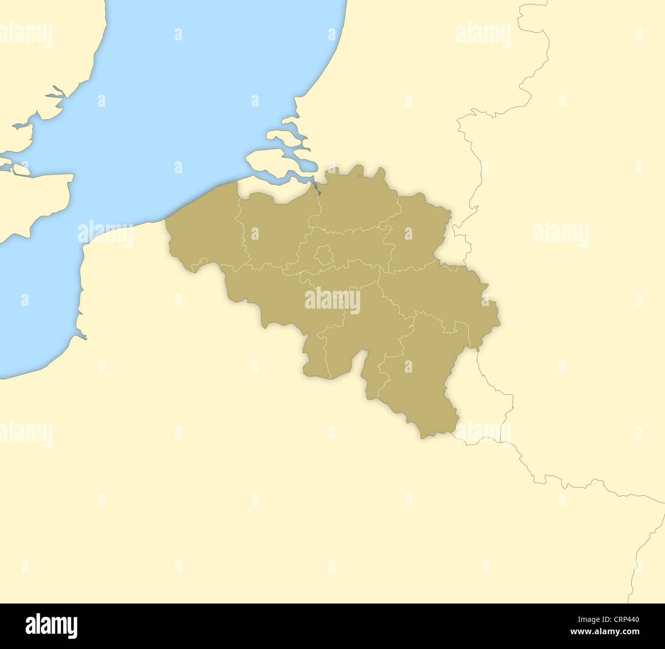Political map of Belgium with the several states Stock Photo - Alamy