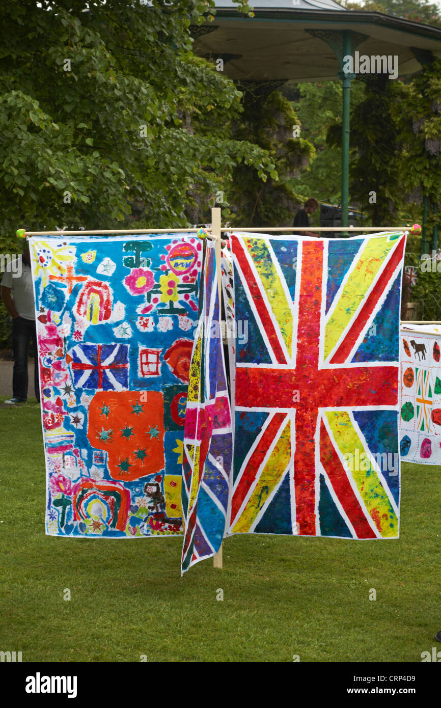 painted materials hanging to celebrate the Queen's diamond jubilee at ...