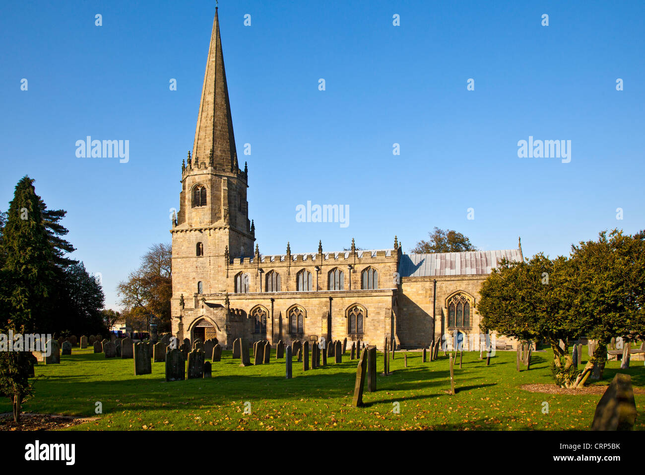 St Mary's Church and churchyard in Masham Stock Photo - Alamy