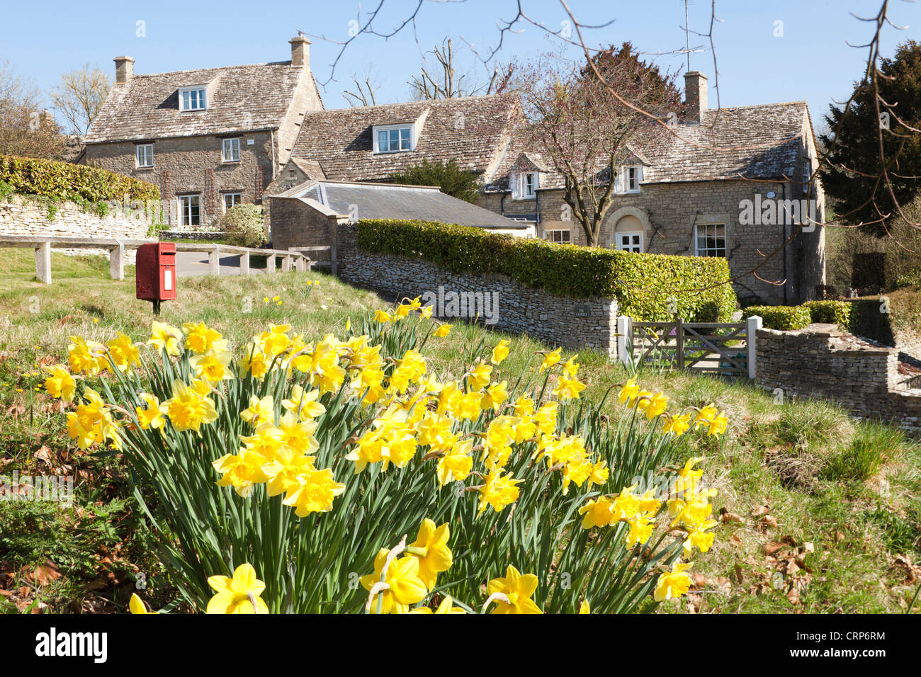 A spring morning in March in the Cotswold village of Duntisbourne ...