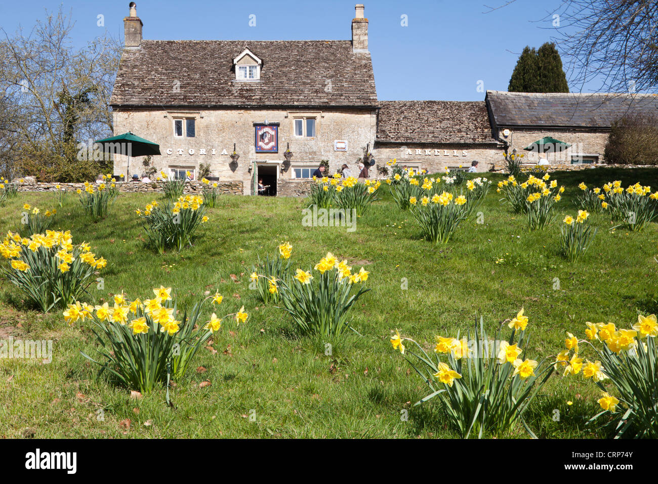 Springtime at a traditional Cotswold country pub - The Victoria Inn at ...