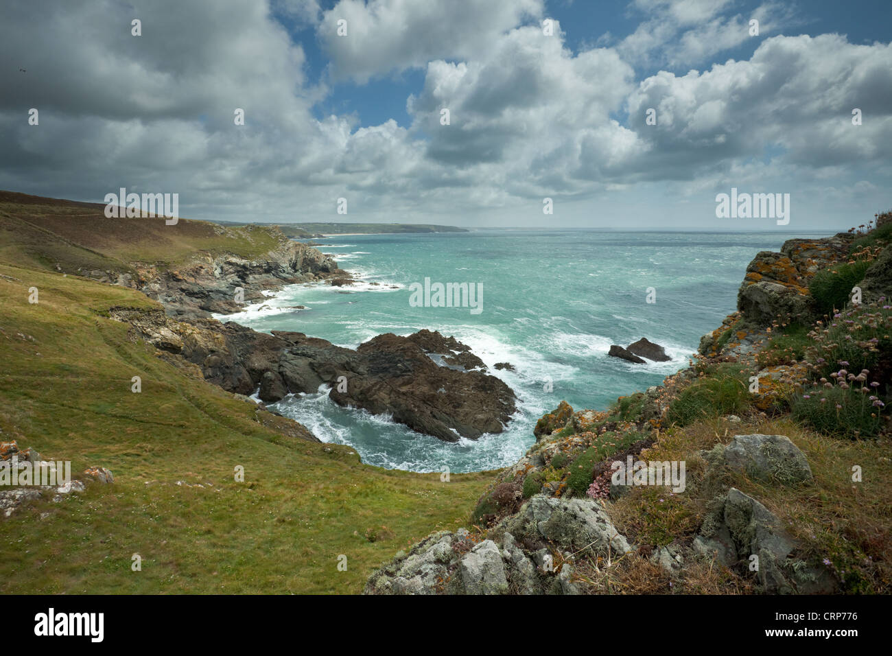 A view from Cudden Point across Prussia Cove, West Cornwall, England ...