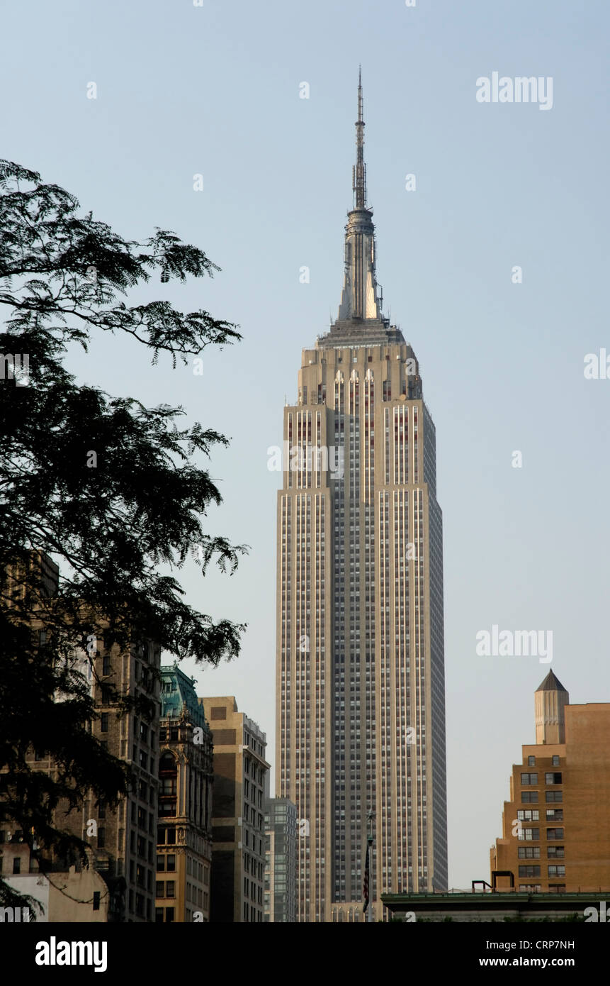 Empire State building, view from south, New York city Stock Photo - Alamy