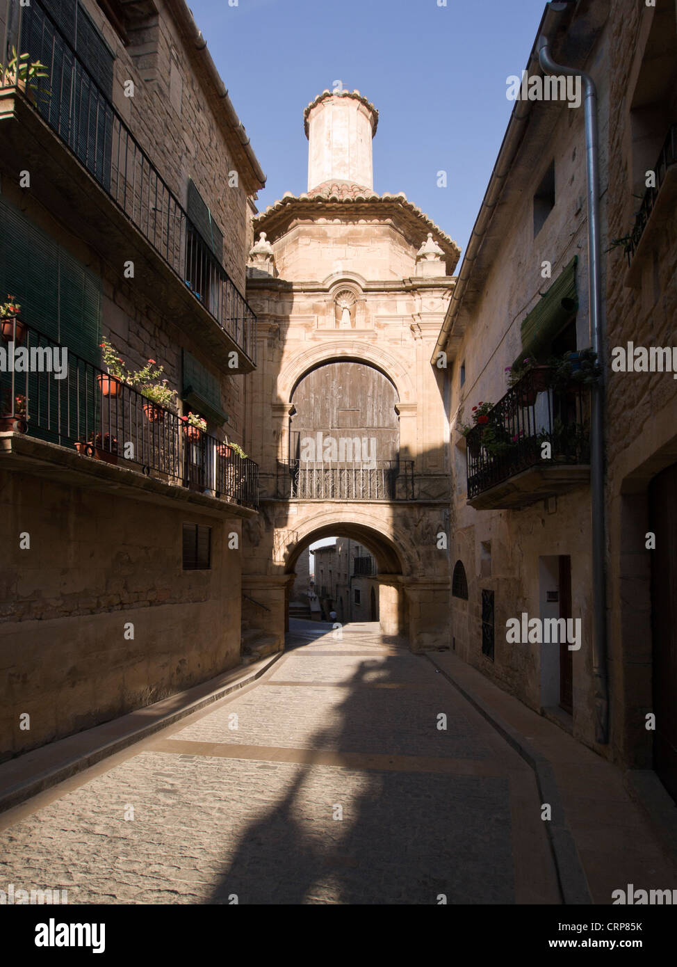 street scene in calaceite, spain Stock Photo - Alamy