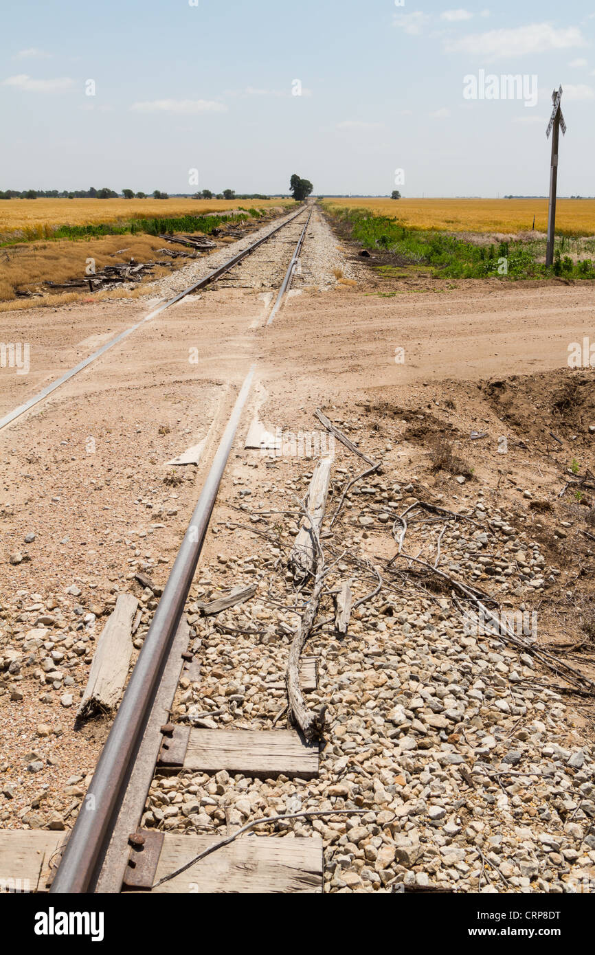Rural Unprotected Railroad Crossing Stock Photo - Alamy