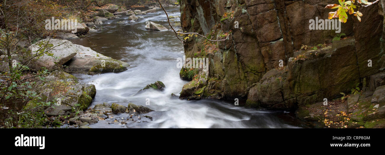 Bode river in Bode Gorge Nature Reserve, Thale, Harz, Saxony-Anhalt ...