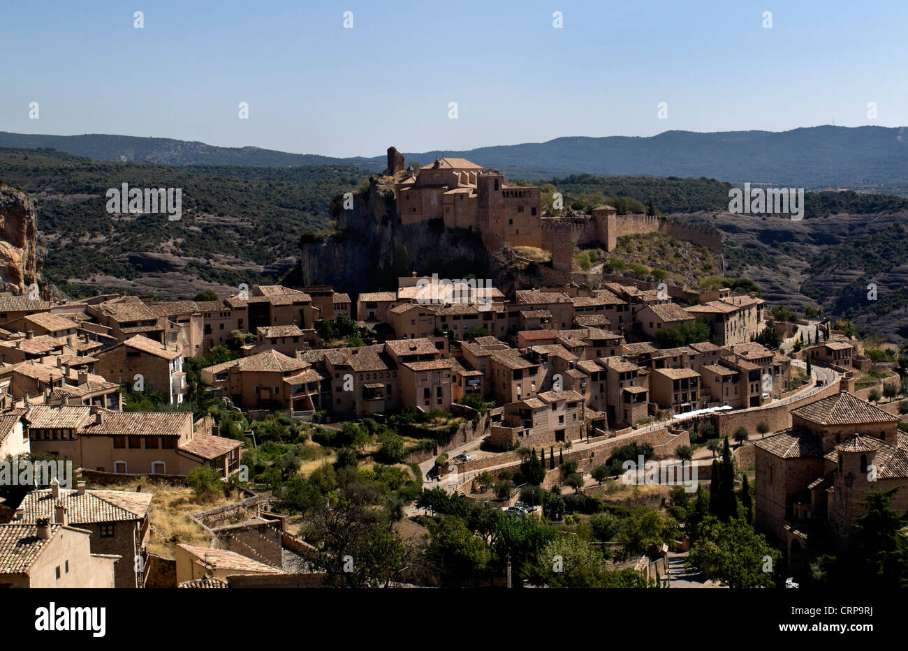 panoramic view of Alquezar, spain Stock Photo - Alamy