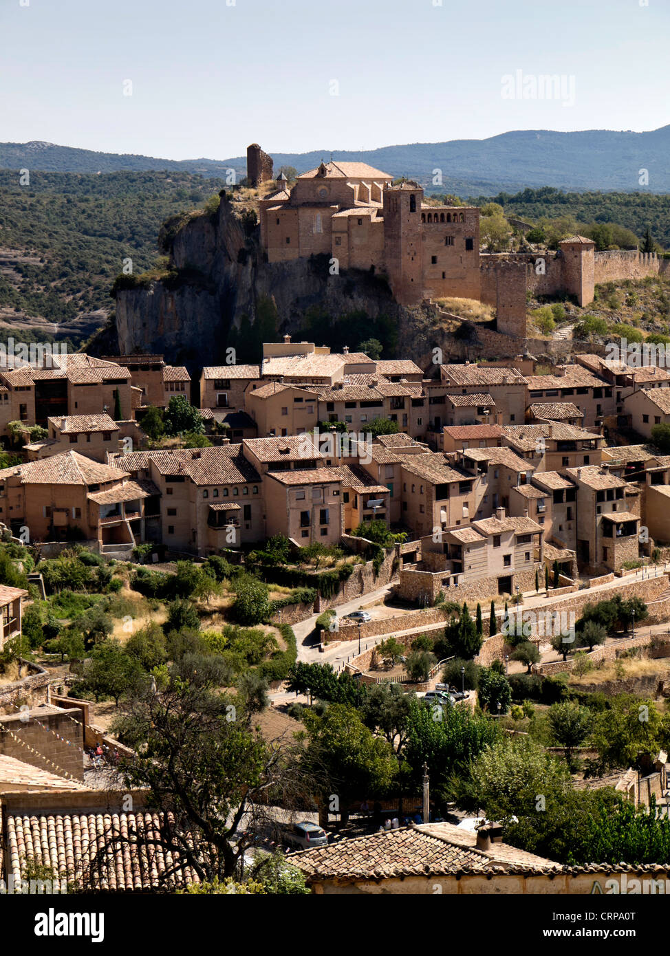 panoramic view of Alquezar, spain Stock Photo - Alamy