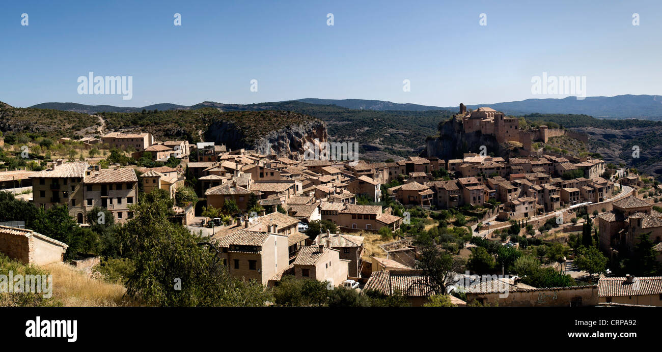 panoramic view of Alquezar, spain Stock Photo - Alamy