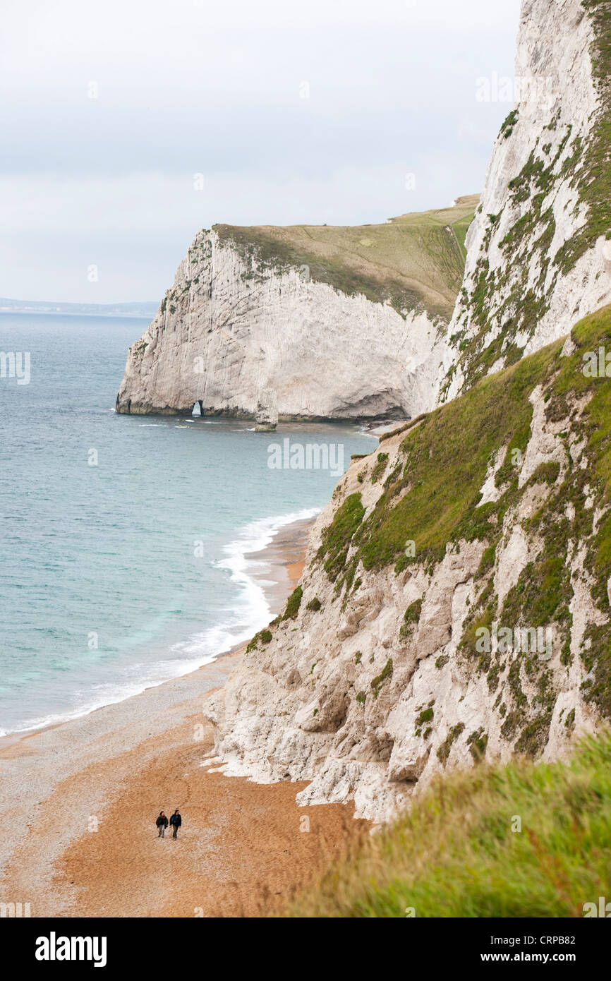 A couple on the beach between Lulworth and White Nothe on the World ...