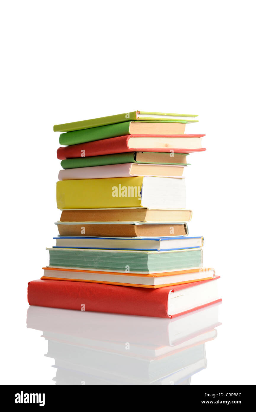 stack of books, isolated on white background Stock Photo - Alamy