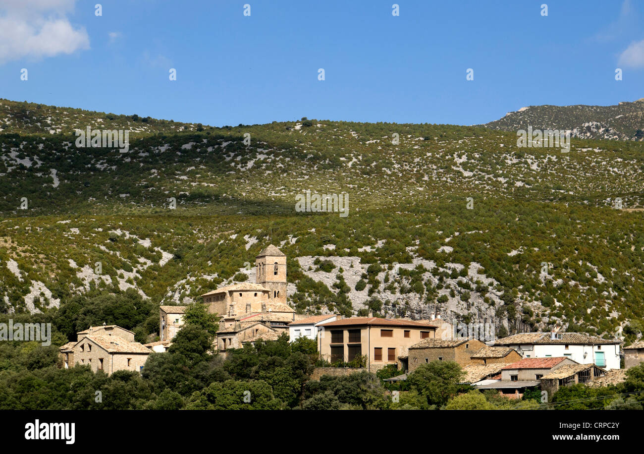 panoramic view of Rodellar in Guara's mountains Stock Photo - Alamy