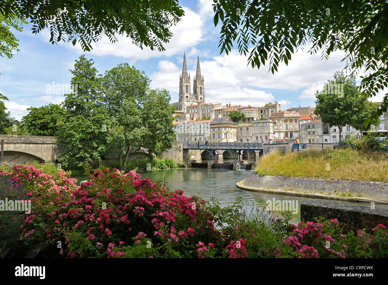 Riverside view at Niort Town in the Deux-sevres, France Stock Photo - Alamy