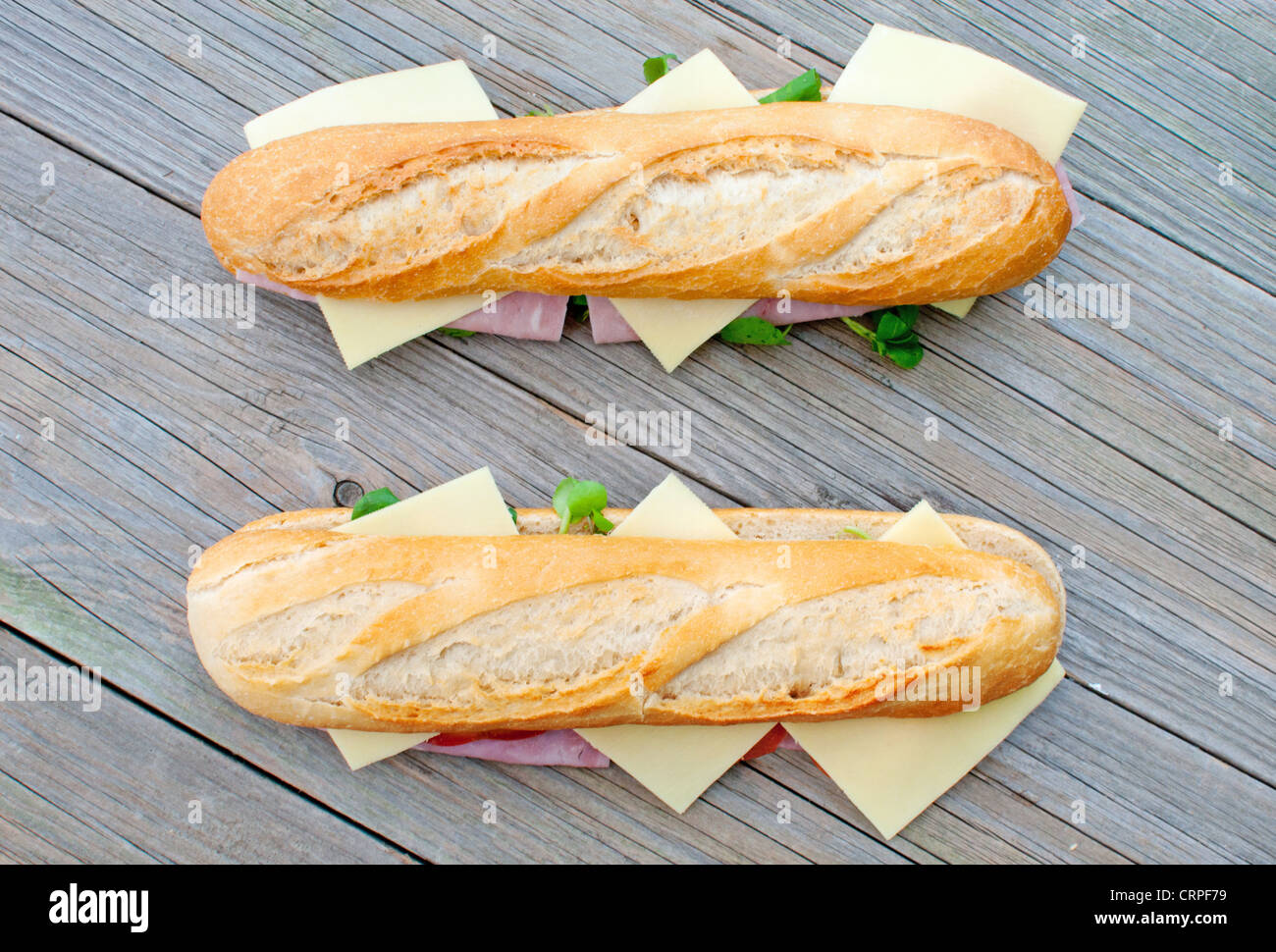 Sub sandwich baguettes Stock Photo - Alamy