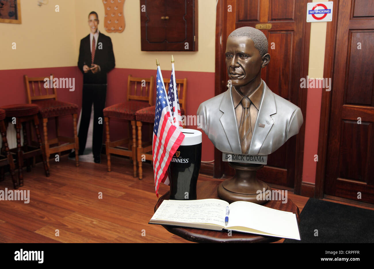 Barack Obama bust in Hayes Bar, a pub visited by Barack and Michelle ...