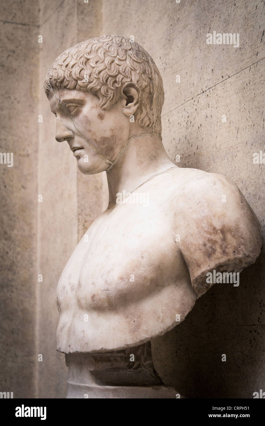 Roman Male bust, side view Stock Photo - Alamy