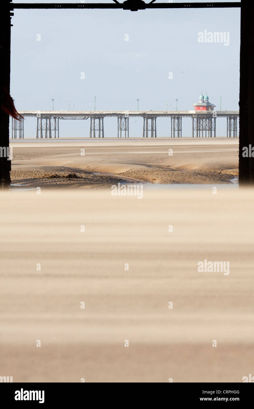 Sand swept across Blackpool Beach Stock Photo - Alamy
