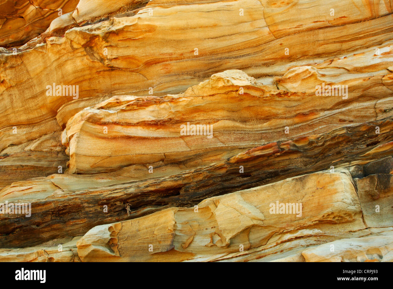 Weathered sandstone at Thompson's Bay, Ballito, Kwazulu Natal, South ...