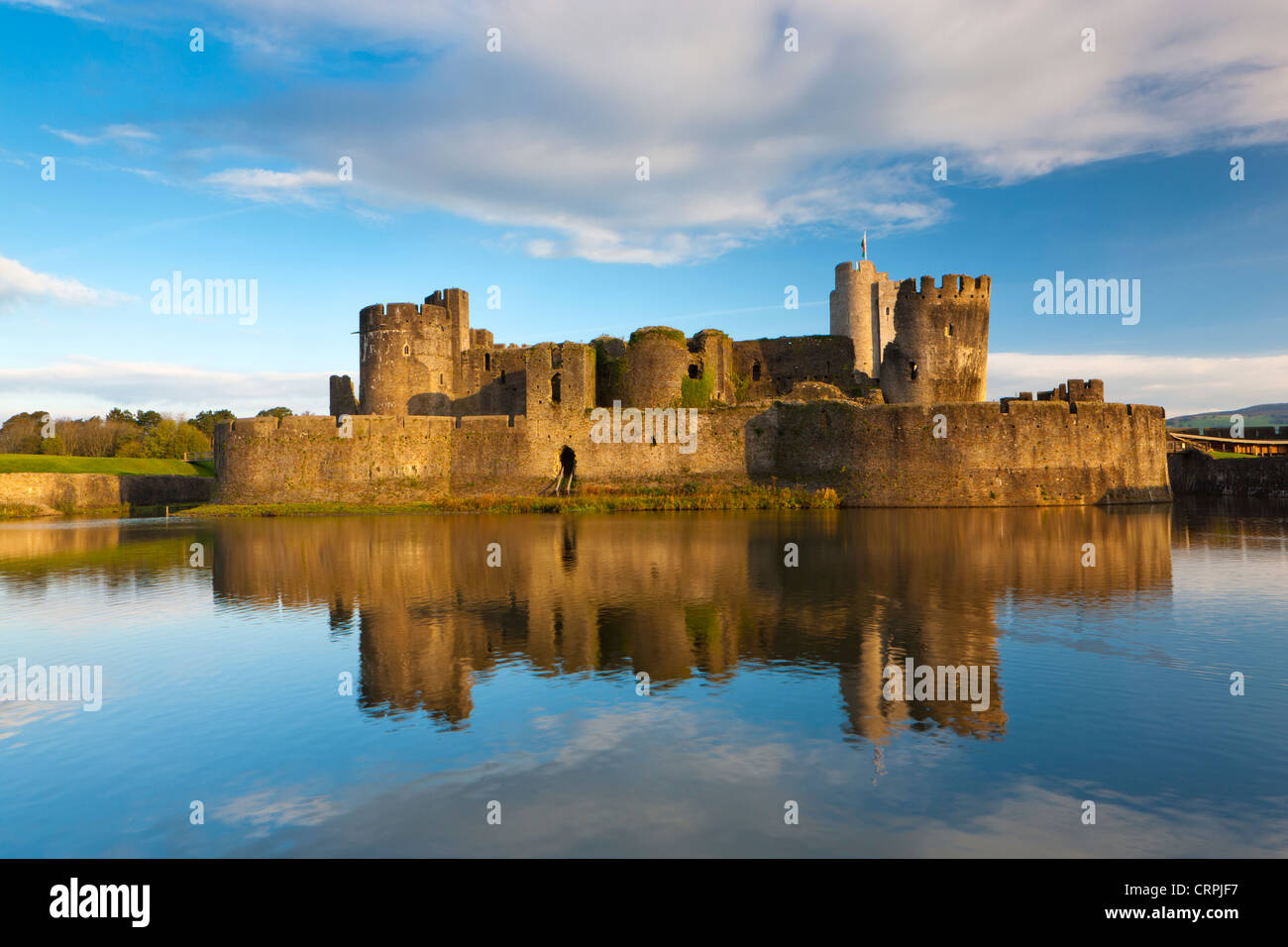Caerphilly Castle, built in the 13th century, the largest castle in ...