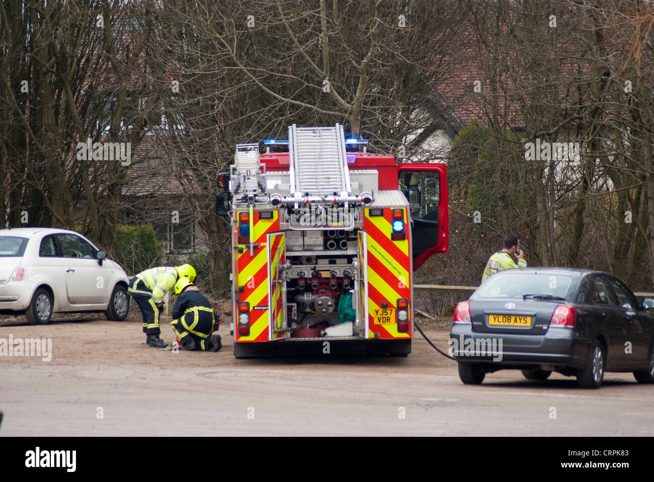 West Yorkshire Fire service attending the scene of an accident at ...