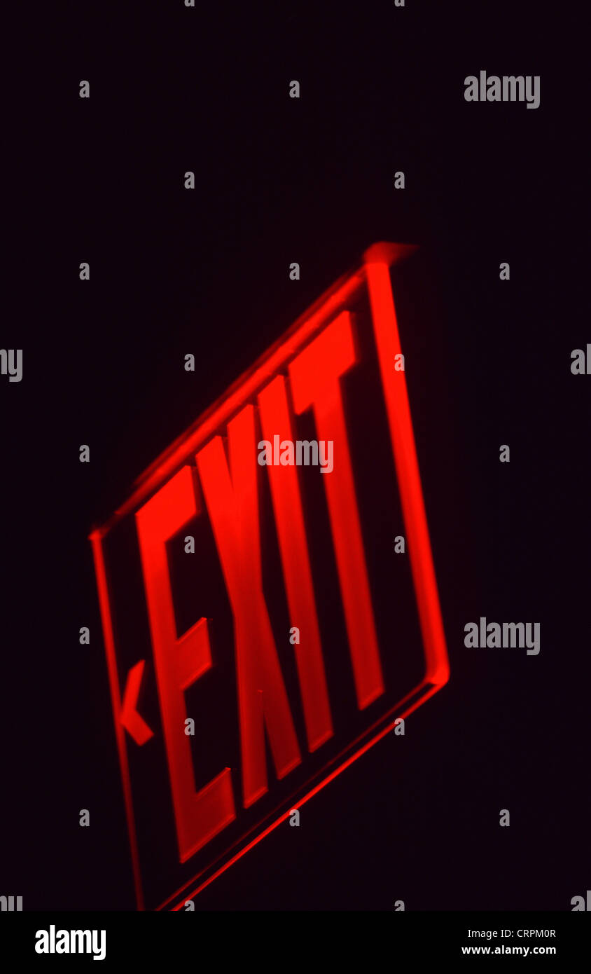 red exit sing Stock Photo - Alamy