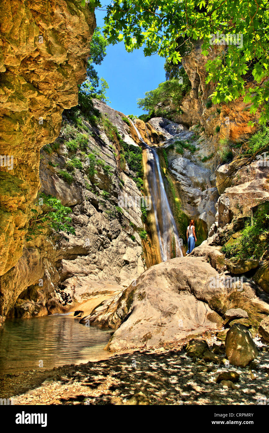 The largest among the waterfalls in Dimosari gorge, close to Nydri town ...