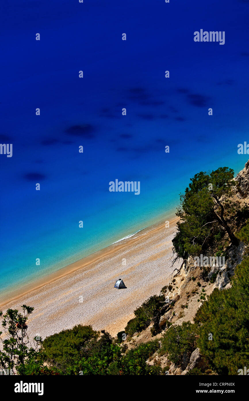 World famous Egremni beach, Lefkada (or "Lefkas") island, Ionian Sea ...