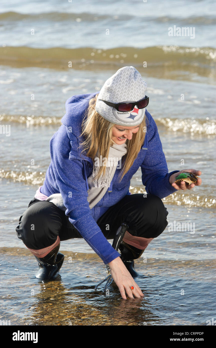 Beachcombing and collecting sea glass hi-res stock photography and ...