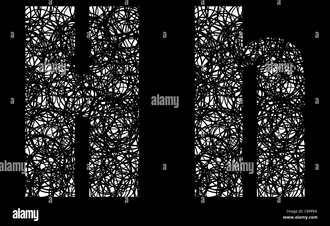 Abstract Black and White Font Letter H Stock Photo - Alamy