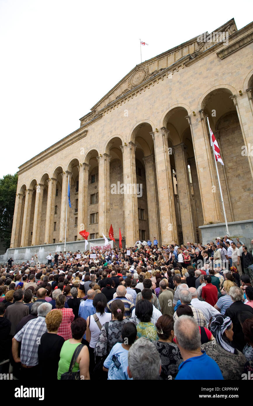 Political rally outside Parliament House, Tbilisi, Georgia Stock Photo ...