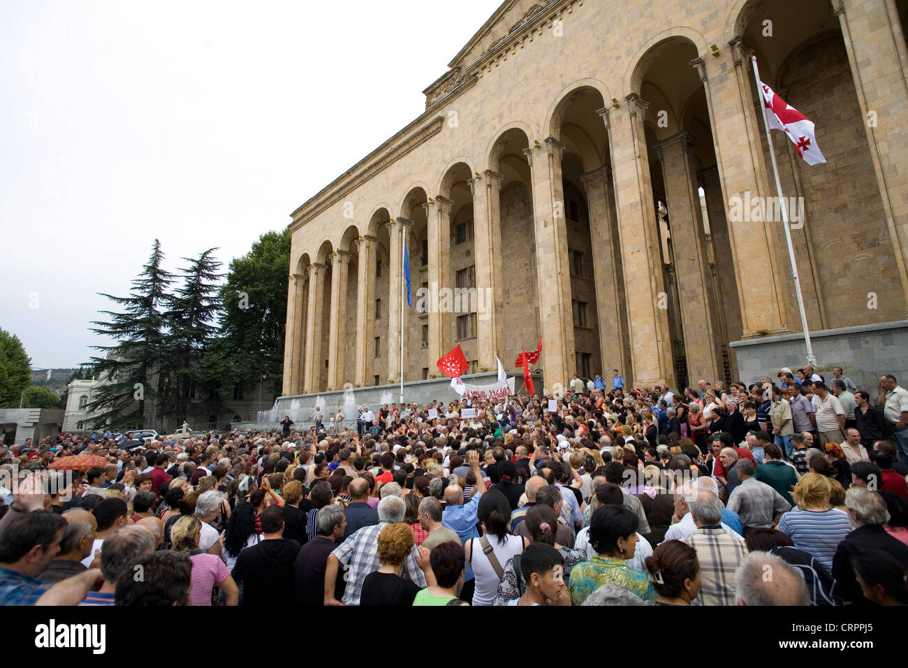 Political rally outside Parliament House, Tbilisi, Georgia Stock Photo ...