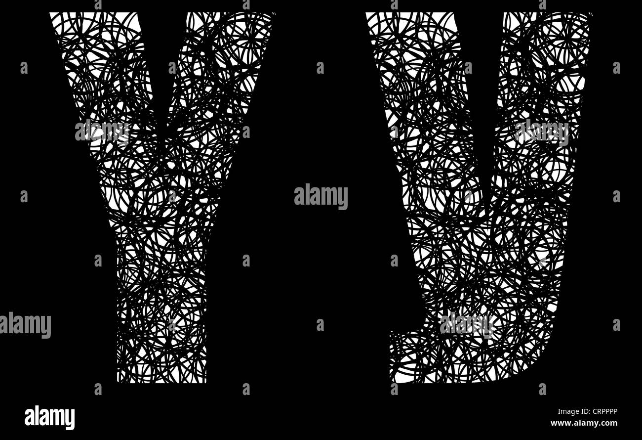 Abstract Black and White Font Letter Y Stock Photo - Alamy
