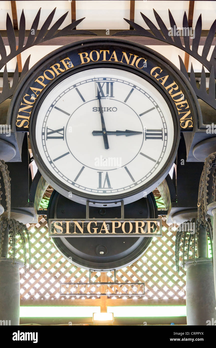 South East Asia, Singapore, Singapore Botanical Gardens, Ornate Clock ...