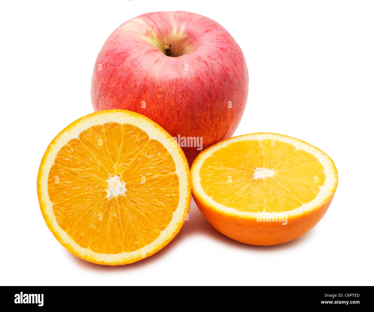 apple and orange isolated over white background Stock Photo - Alamy