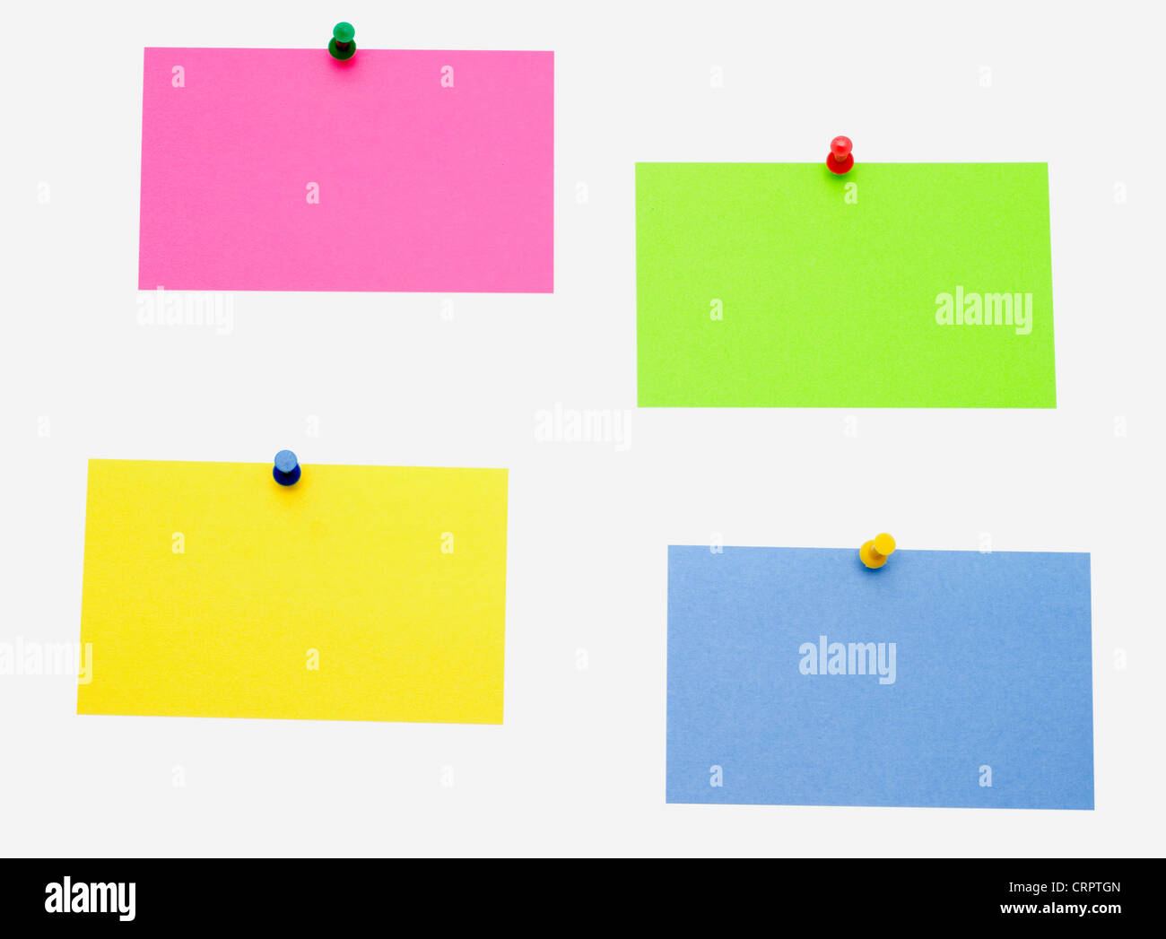 color sticky notes isolated over white Stock Photo - Alamy