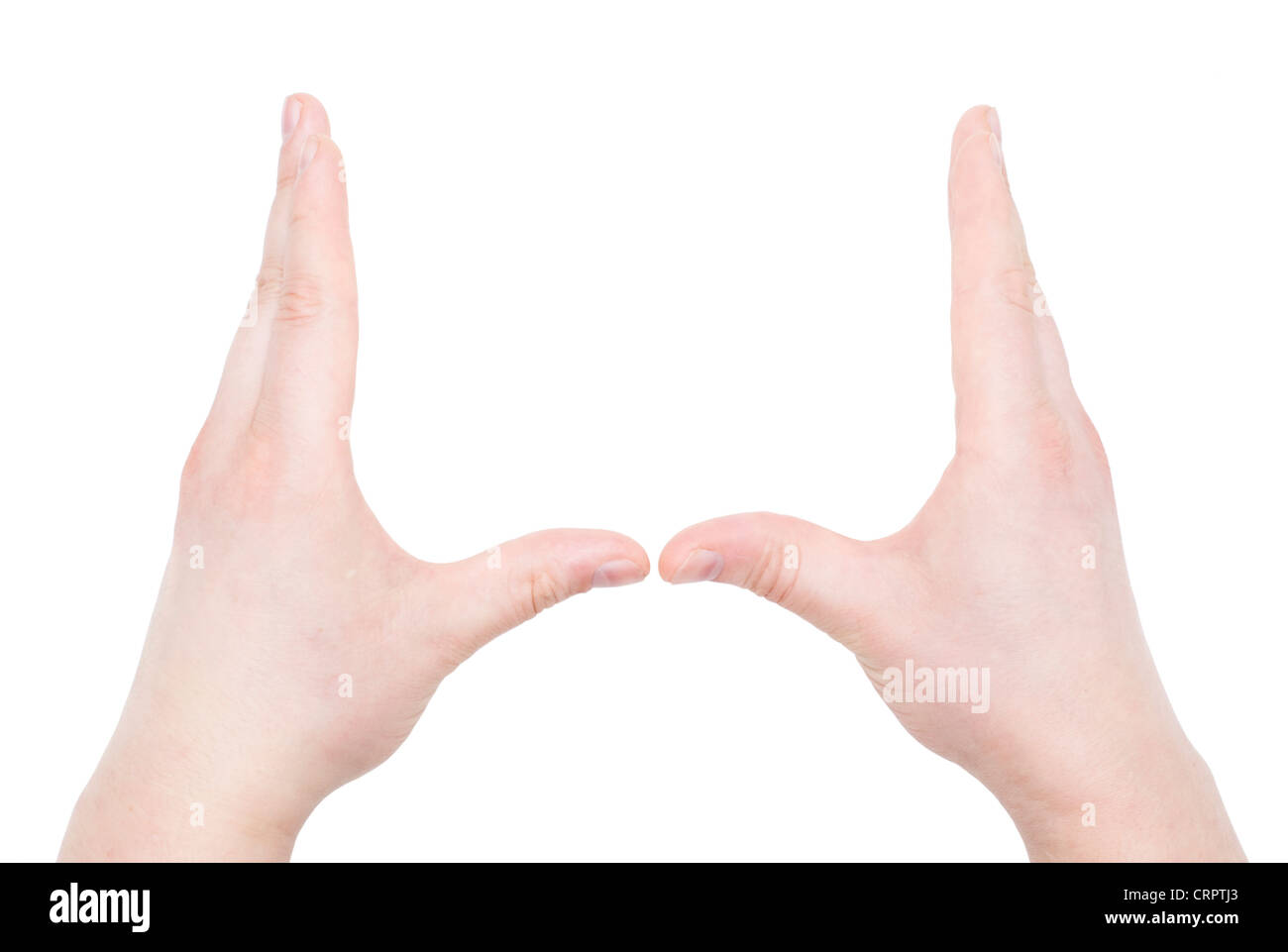 hand symbol isolated over white background Stock Photo - Alamy